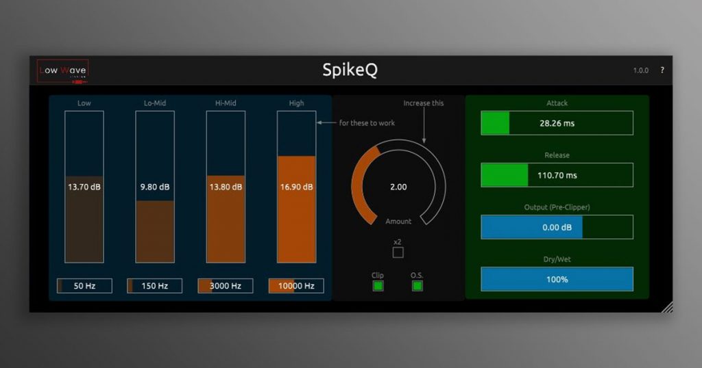 Low Wave Studios - SpikeQ | Free Transient Shaper Plugin | Free VSTs